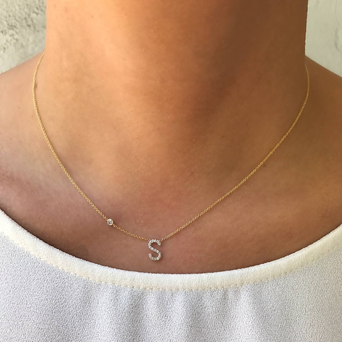 Personalized Letter Diamond Necklace – Carat Craft